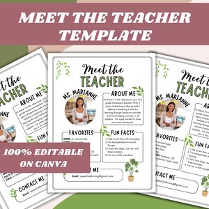 Boho Themed Meet the Teacher, Teacher Template, Editable Meet the ...