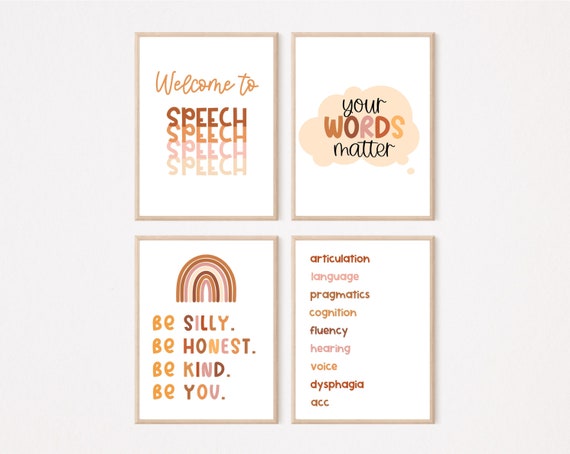 Boho Speech Therapy Bundle Set of 4 Speech Room Decor - Etsy