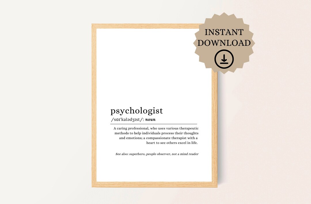 Psychologist Definition Print, Psychologist Definition Gift, Printable ...