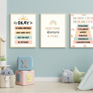 Pastel Rainbow Speech Poster Bundle, Speech and Language Poster Bundle ...