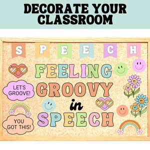 Groovy Speech Bulletin Board, Speech Bulletin Board Kit, Printable ...