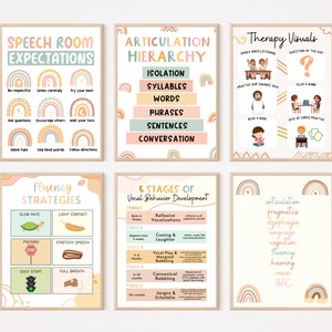 Pastel Rainbow Speech Therapy Classroom Decor, Speech and Language ...