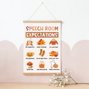 Fall Speech Therapy Poster Bundle, Fall Speech Therapy Decor, Set of 4 ...