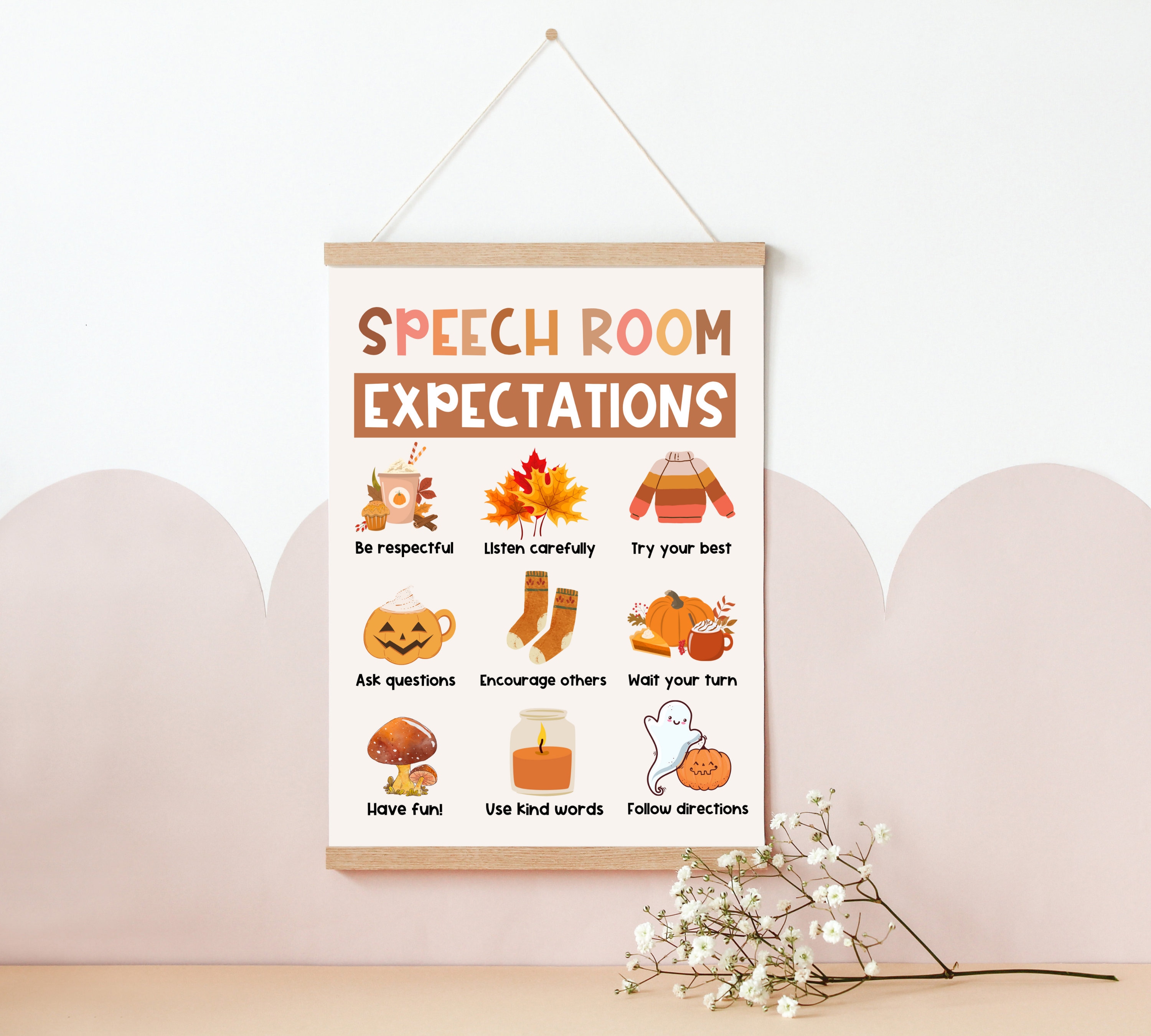 Fall Speech Therapy Poster Bundle, Fall Speech Therapy Decor, Set of 4 ...