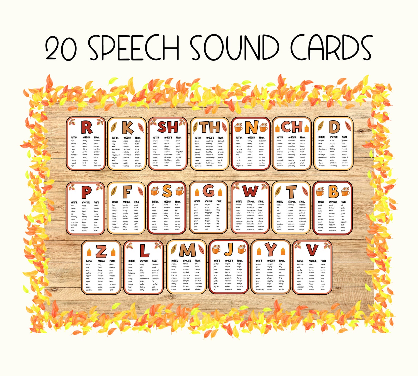 Fall Themed Speech Bundle, Speech Therapy Classroom and Office Decor ...
