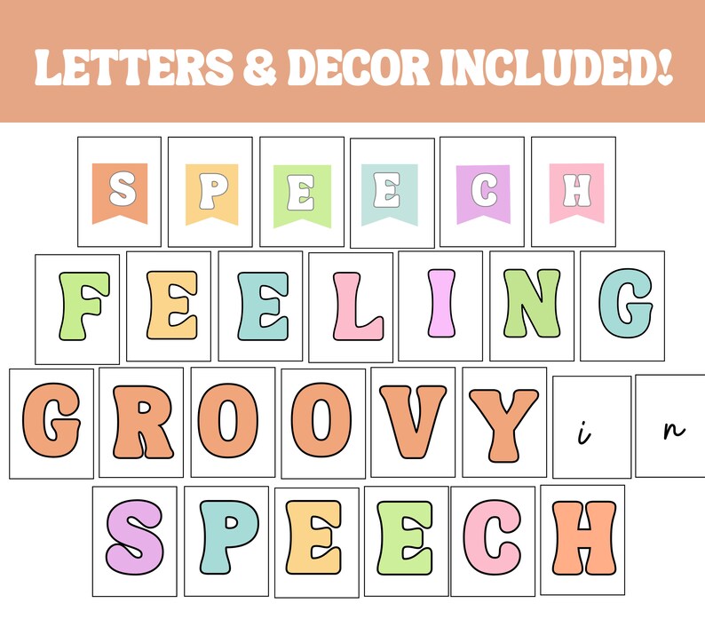 Groovy Speech Bulletin Board Speech Bulletin Board Kit - Etsy