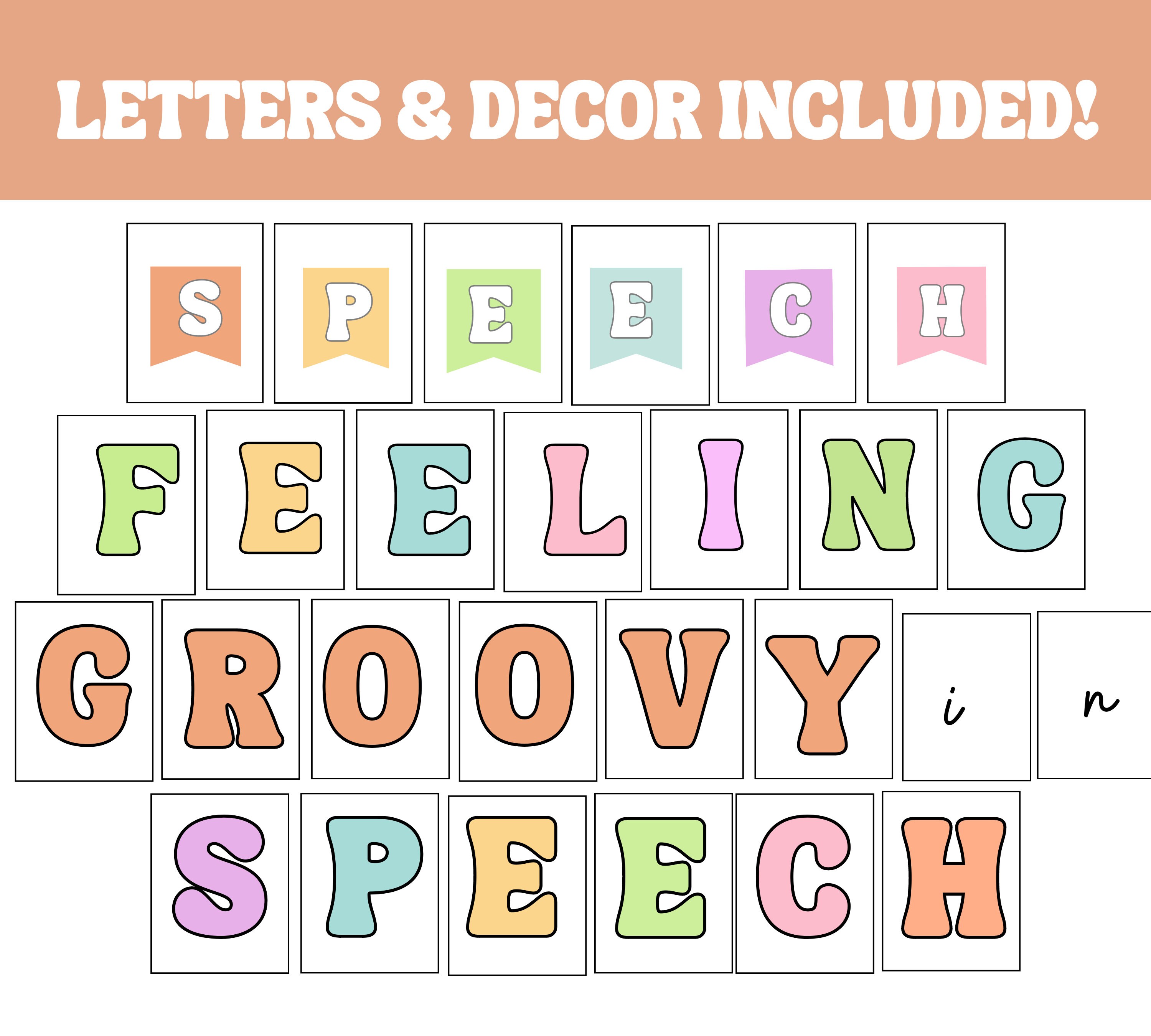 Groovy Speech Bulletin Board Speech Bulletin Board Kit - Etsy