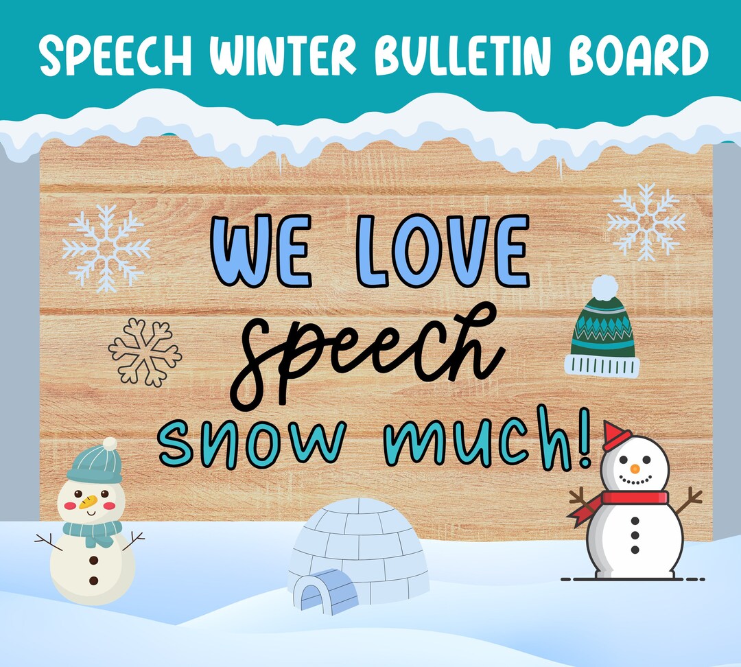 Winter Speech and Language Bulletin Board, Speech Bulletin Kit ...