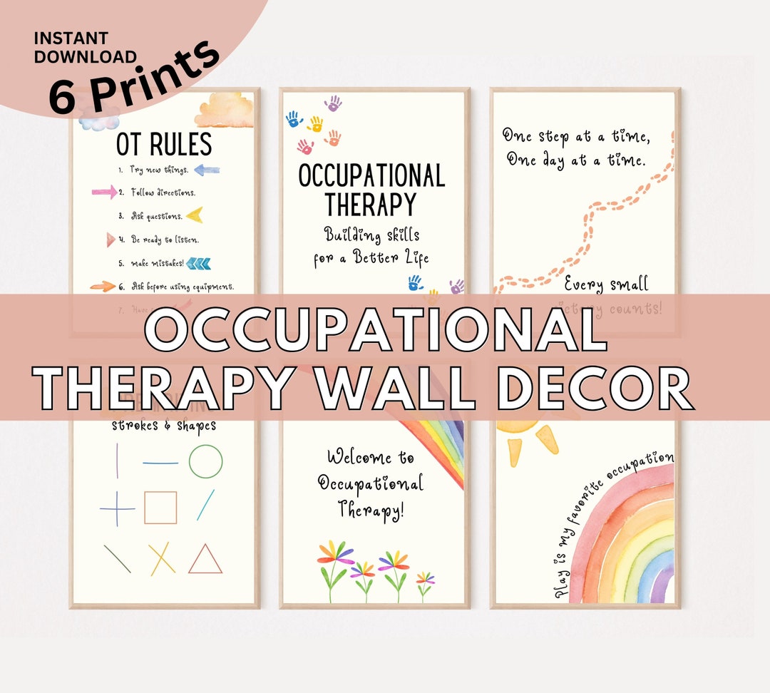 Occupational Therapy Posters, Set of 6, Occupational Therapy Wall Art ...