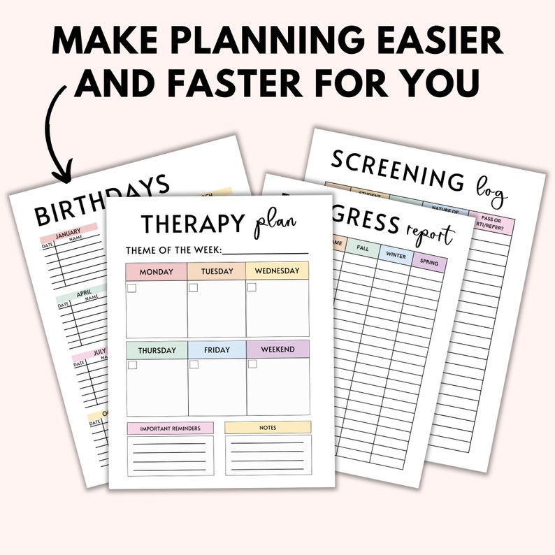 Speech Therapy Planner Speech Planner IEP Planner SLP - Etsy