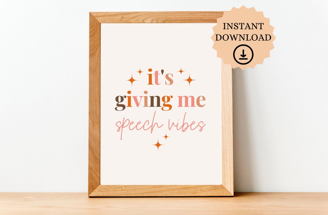 Speech Therapy Poster Digital Download, Speech Therapy Room Decor, Slp ...