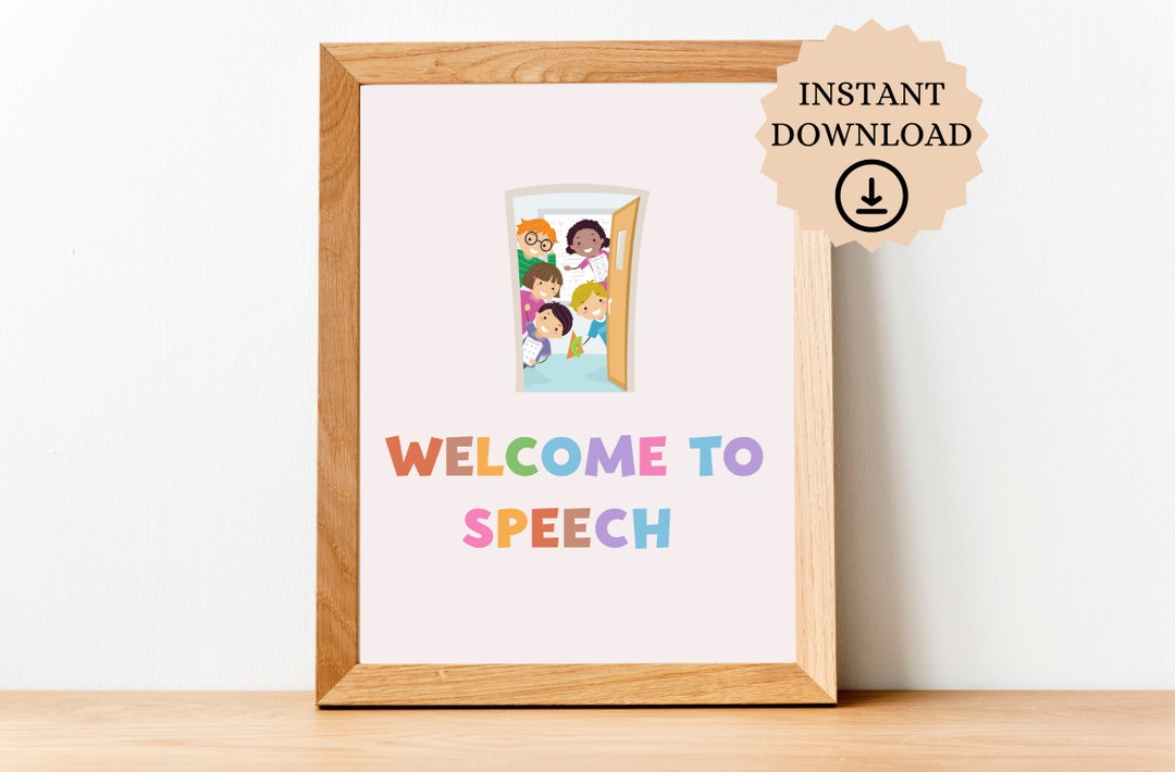 Welcome to Speech Therapy Sign, Speech Therapy Room Sign, SLP Sign ...