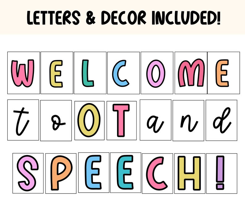 Speech Bulletin Kit - OT and Speech Therapy Decor - Digital Printable ...