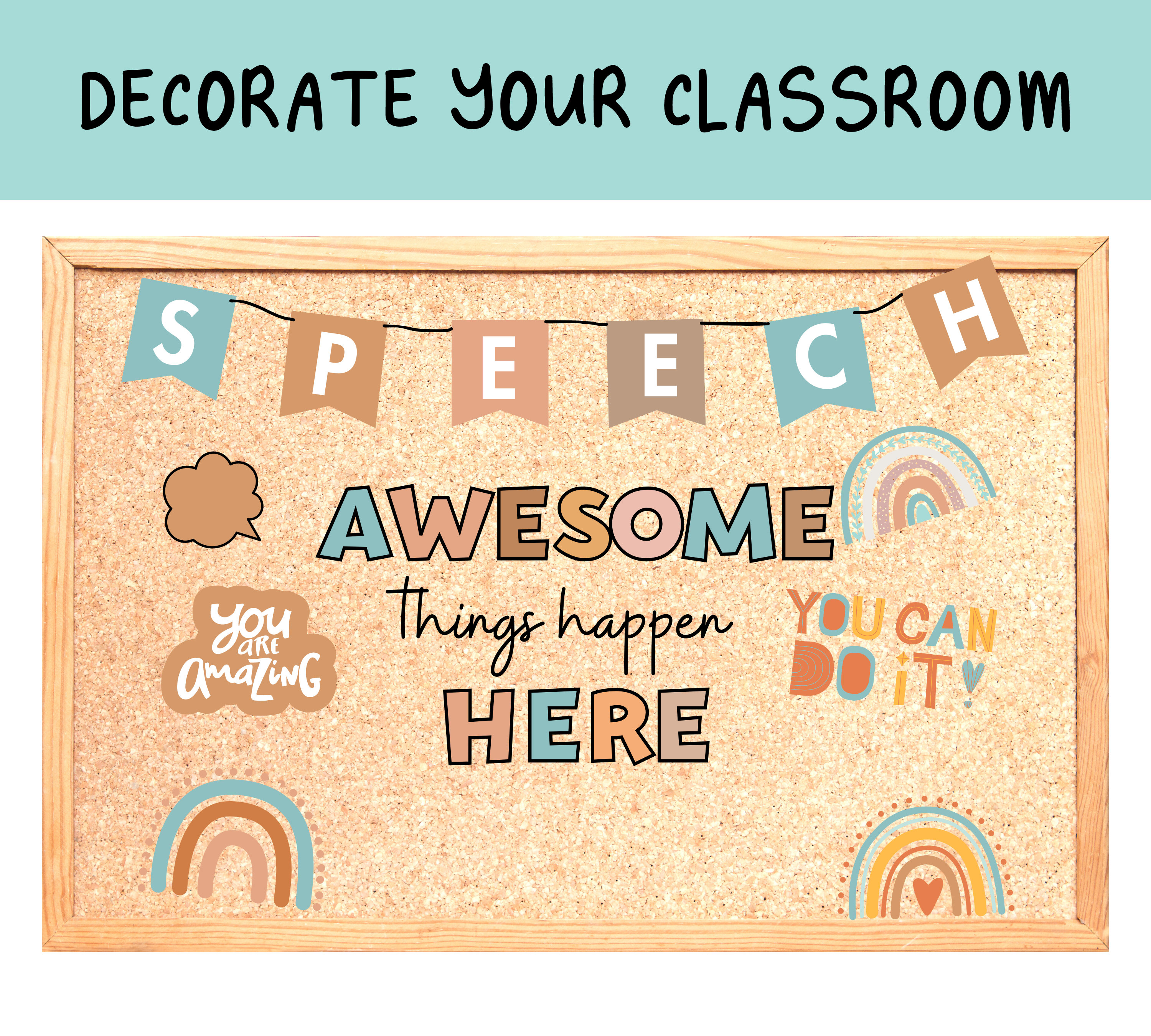 Pastel Rainbow Speech Bulletin Board, Welcome to Speech Bulletin ...