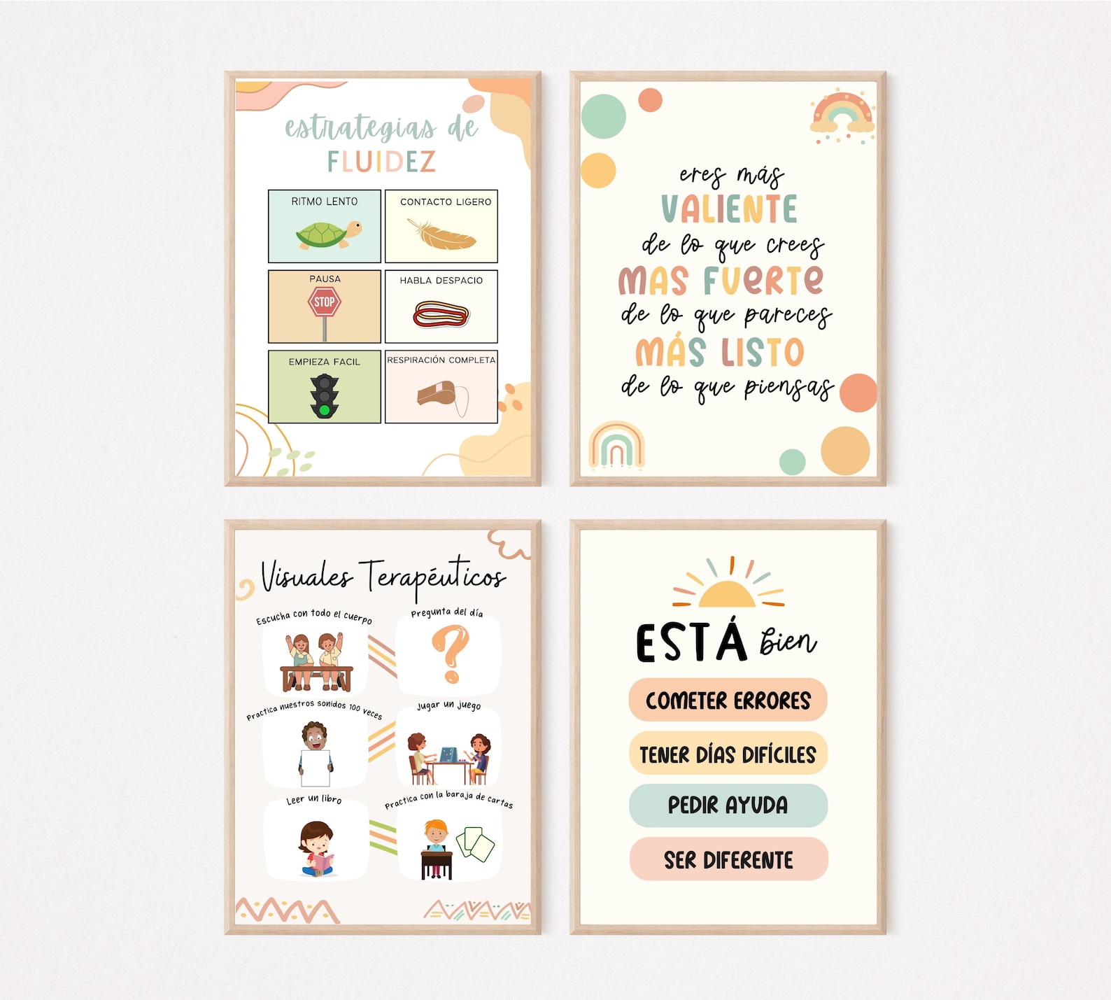 Spanish Speech Therapy Decor, Set of 10, Bilingual SLP Classroom Office ...