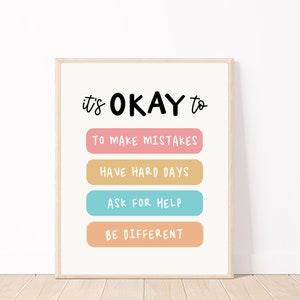 It's Okay to Poster Printable, Speech Therapy Print, SLP Print, Speech ...
