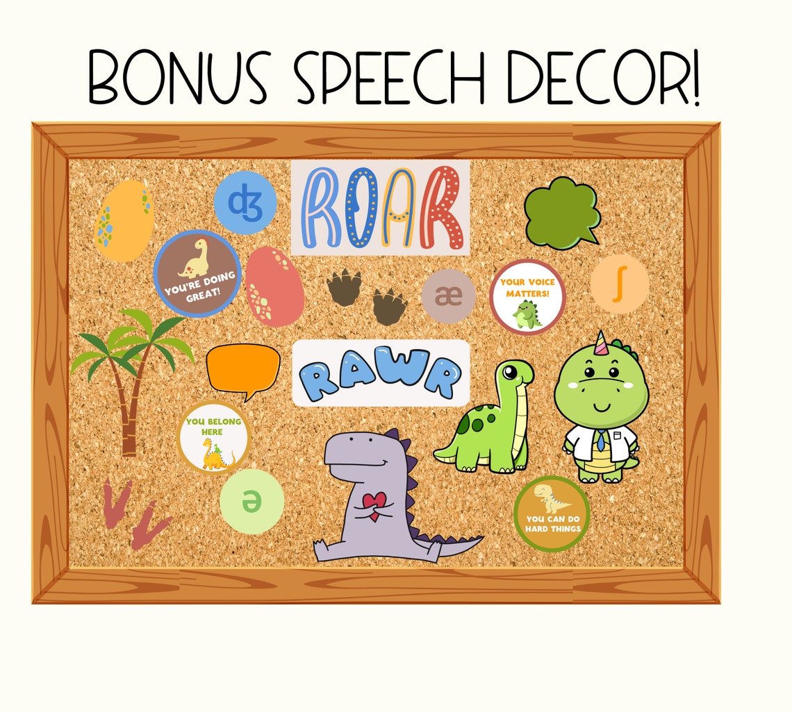 Dinosaur Themed Speech Therapy Decor Bundle Speech Therapy - Etsy