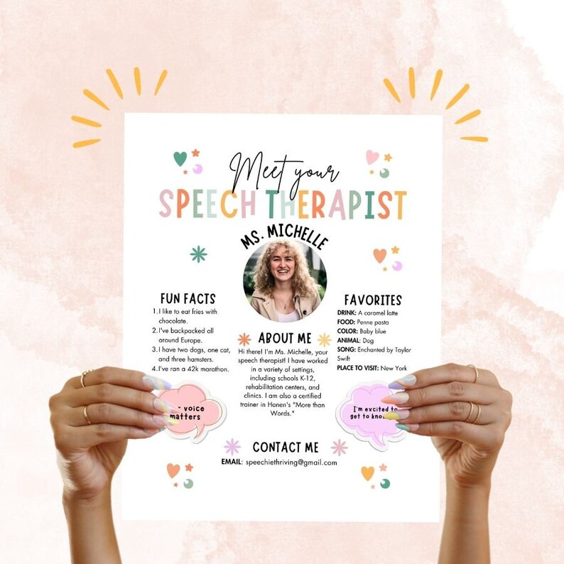 Meet the SLP Editable Template, Meet the Speech Therapist Canva ...