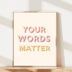 Diversity Your Words Matter Poster, Speech Wall Art for Slps, Speech ...