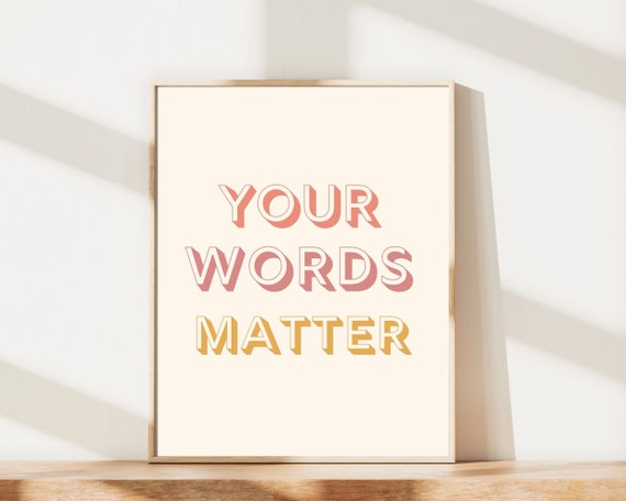Diversity Your Words Matter Poster Speech Wall Art for Slps - Etsy