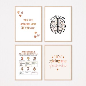 Boho Speech Therapy Decor Bundle, Set of 16, Printable Speech Room ...