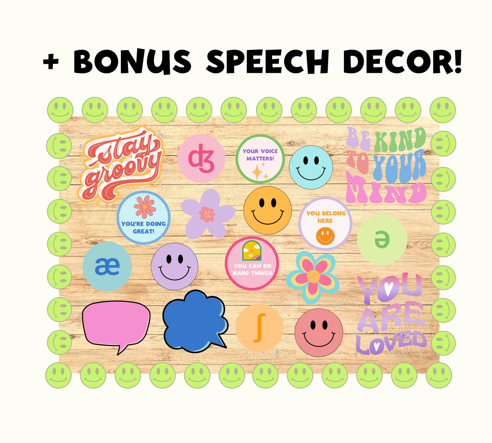 Groovy Speech Therapy Classroom and Office Decor, Speech and Language ...