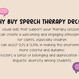 Pastel Speech Therapy Decor, Set of 6, Speech Classroom Decor, Speech ...