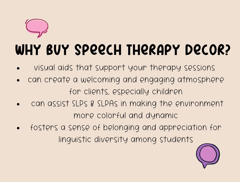 Pastel Speech Therapy Decor, Set of 6, Speech Classroom Decor, Speech ...