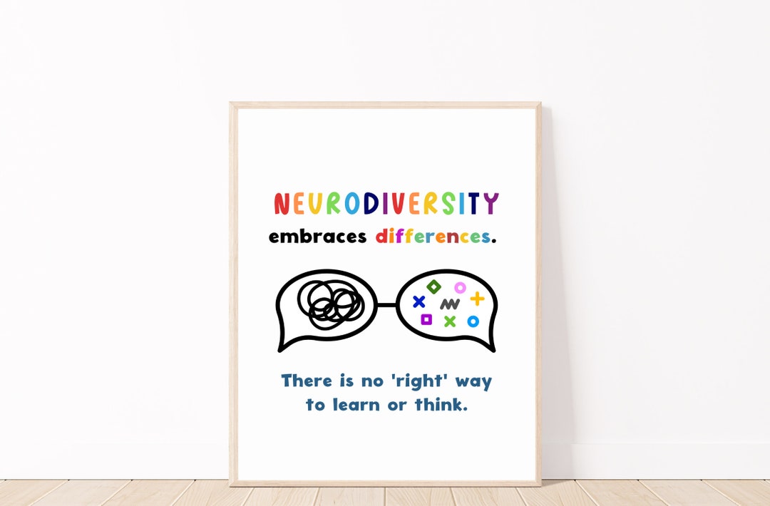 Neurodiversity Poster, We All Think Differently Poster, Therapy Office ...