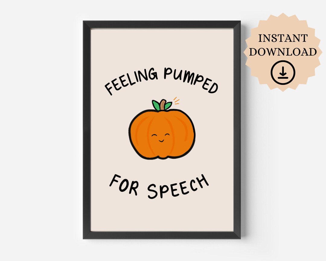 Fall Speech Therapy Poster, Speech Pumpkin Sign, Speech Therapy Room ...