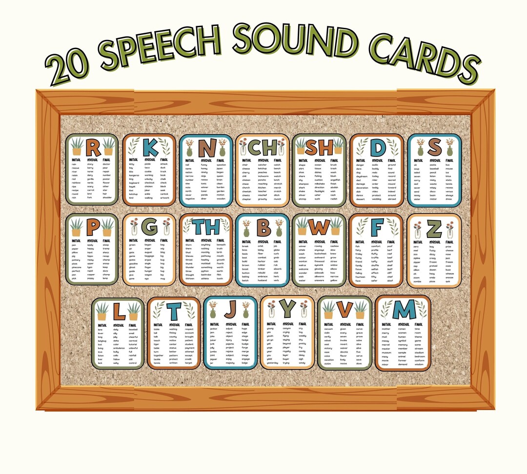 Plant Themed Speech Cards, Speech Sound Cards, Speech Therapy Decor ...