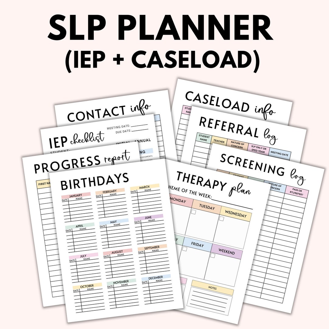 Speech Therapy Planner, Speech Planner, IEP Planner, SLP Planner ...