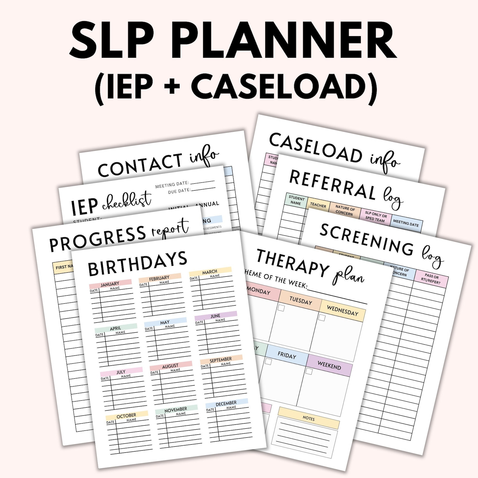 Speech Therapy Planner Speech Planner IEP Planner SLP - Etsy