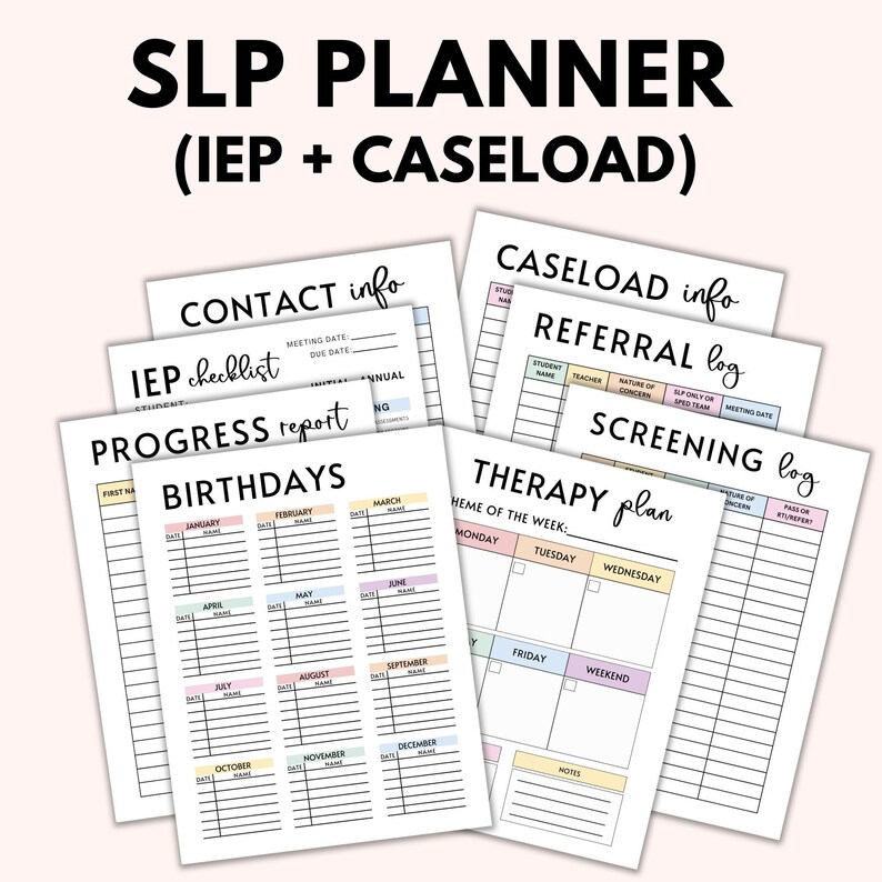 Speech Therapy Planner Speech Planner IEP Planner SLP - Etsy