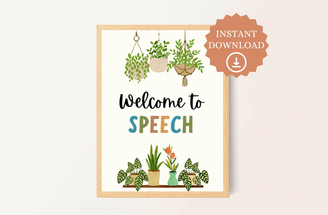 Welcome to Speech Poster Plant Themed Speech Therapy Speech - Etsy