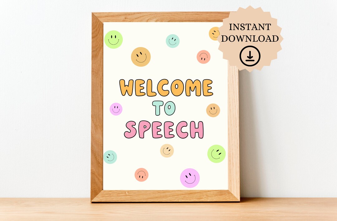 Groovy Welcome to Speech Poster, SLP Welcome to Speech Print, Speech ...