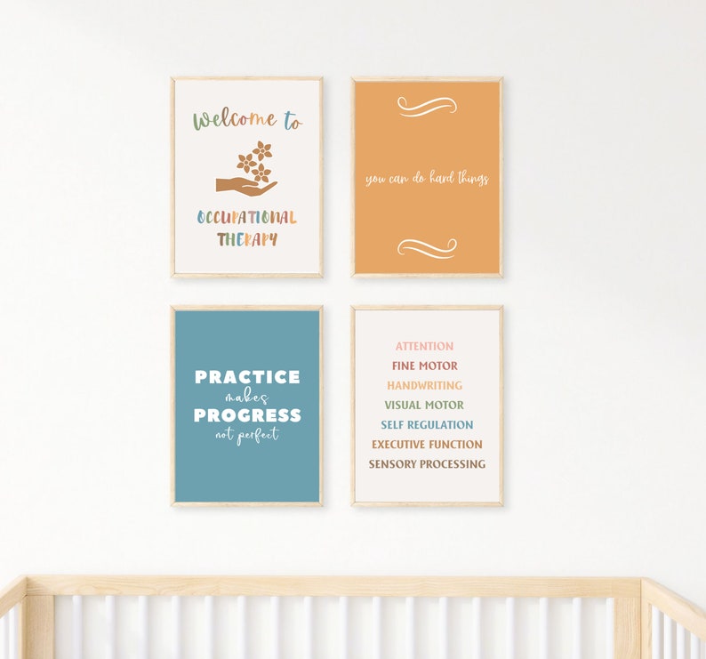 Occupational Therapy Poster Bundle, Set of 4, OT Therapy Bundle ...