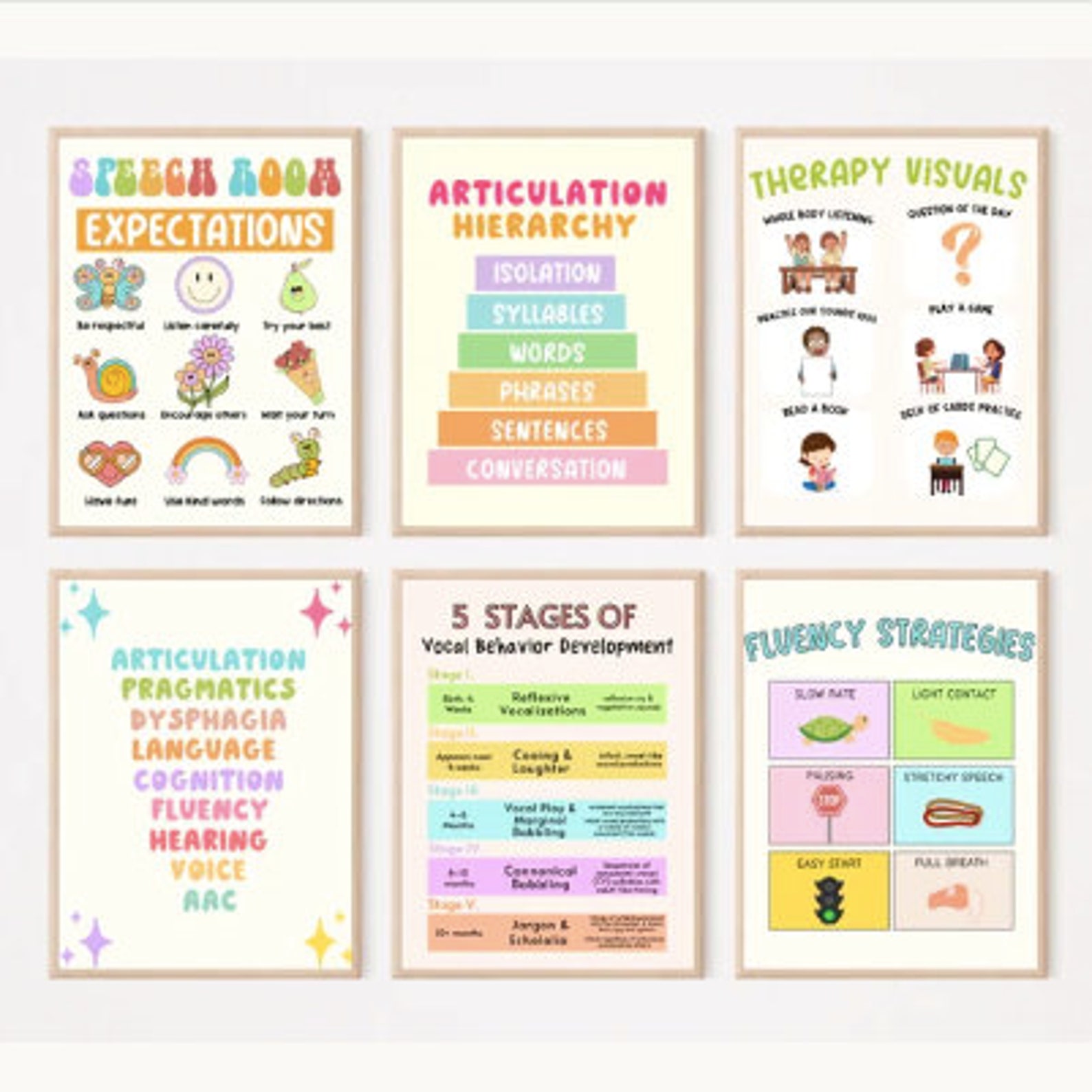 Groovy Speech Bundle - Speech Therapy Classroom Decor - Printable ...