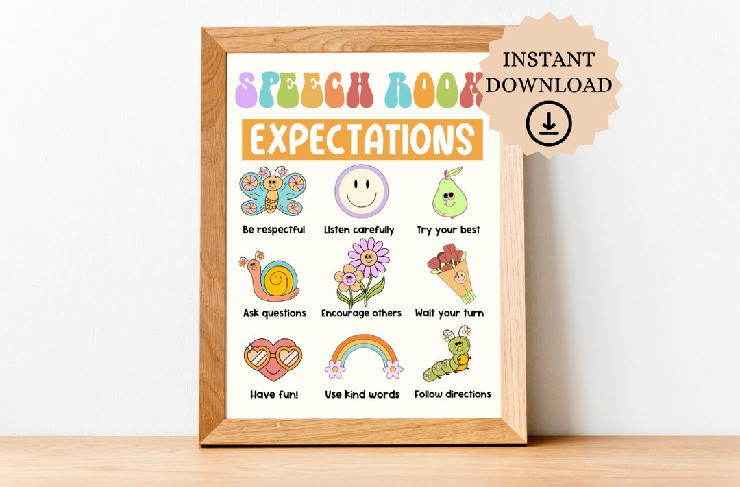 Speech Room Expectations Poster, Groovy Speech Expectations Print ...
