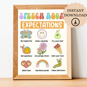 Speech Room Expectations Poster, Groovy Speech Expectations Print ...