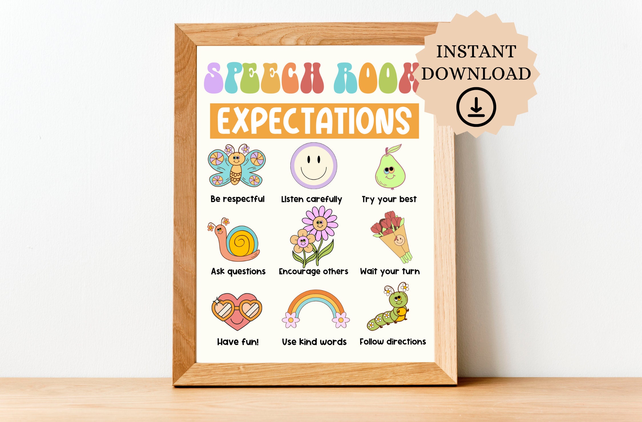 Speech Room Expectations Poster Groovy Speech Expectations - Etsy