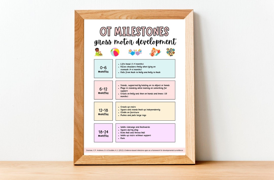 Occupational Therapy Gross Motor Development, OT Pediatric Poster ...