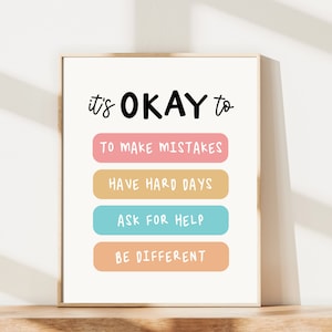 It's Okay to Poster Printable, Speech Therapy Print, SLP Print, Speech ...