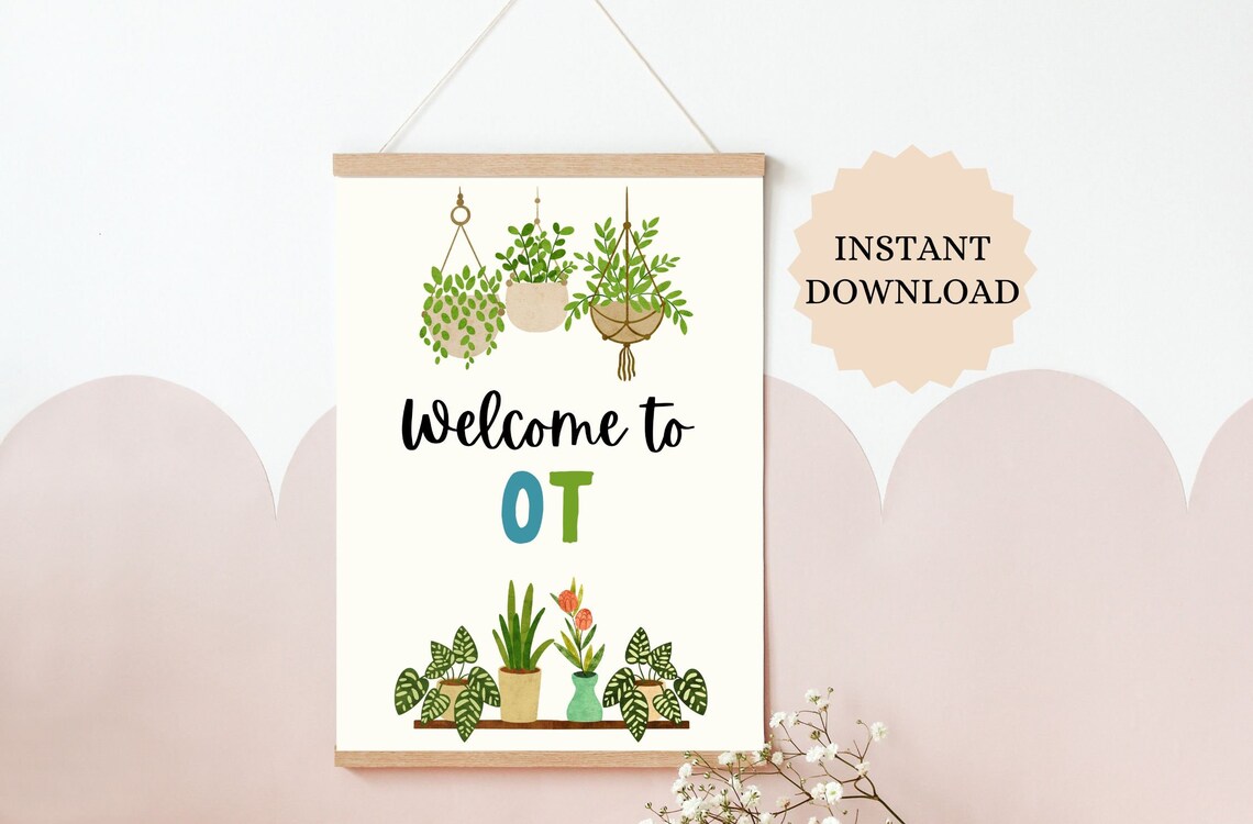 Welcome to OT Poster, Plant Themed Occupational Therapy, Occupational ...