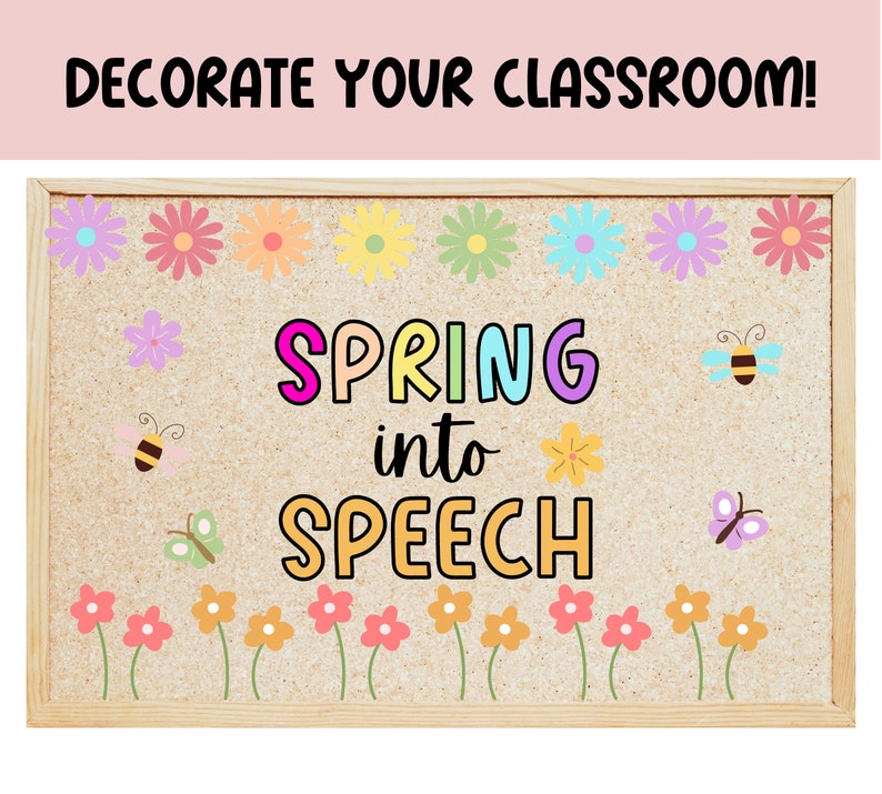 Spring Speech Bulletin Board Speech Therapy Decor Speech - Etsy