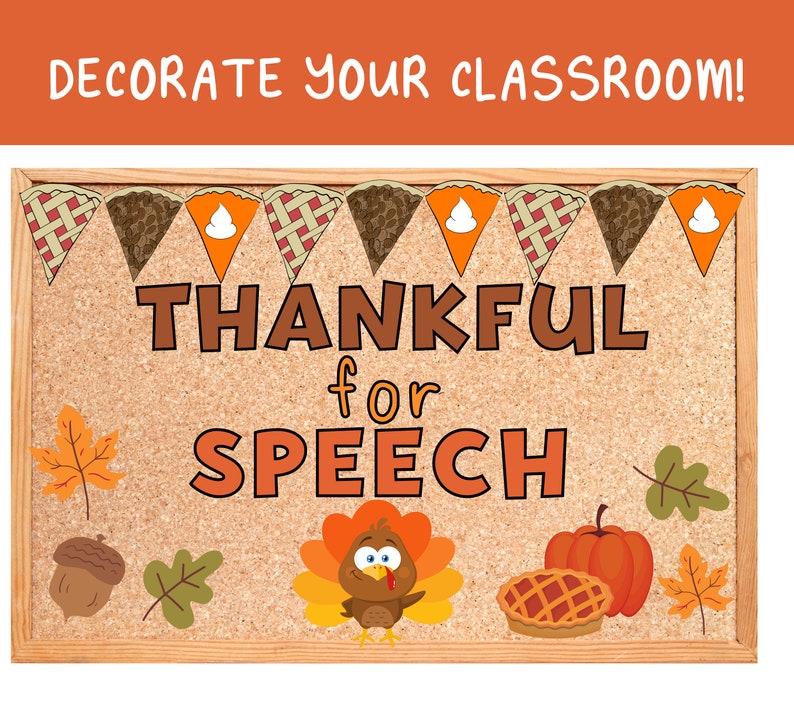 Thanksgiving Speech Bulletin Board Speech Classroom Bulletin - Etsy