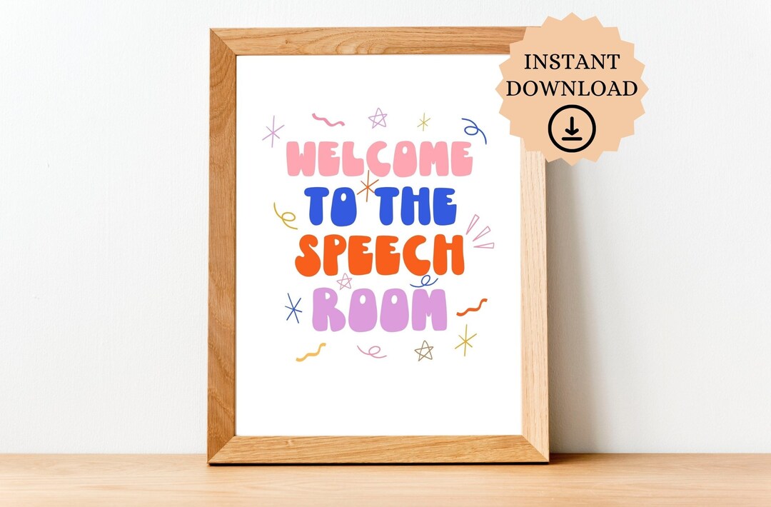 Welcome to the Speech Room, Speech Room Decor, Welcome to Speech Sign ...