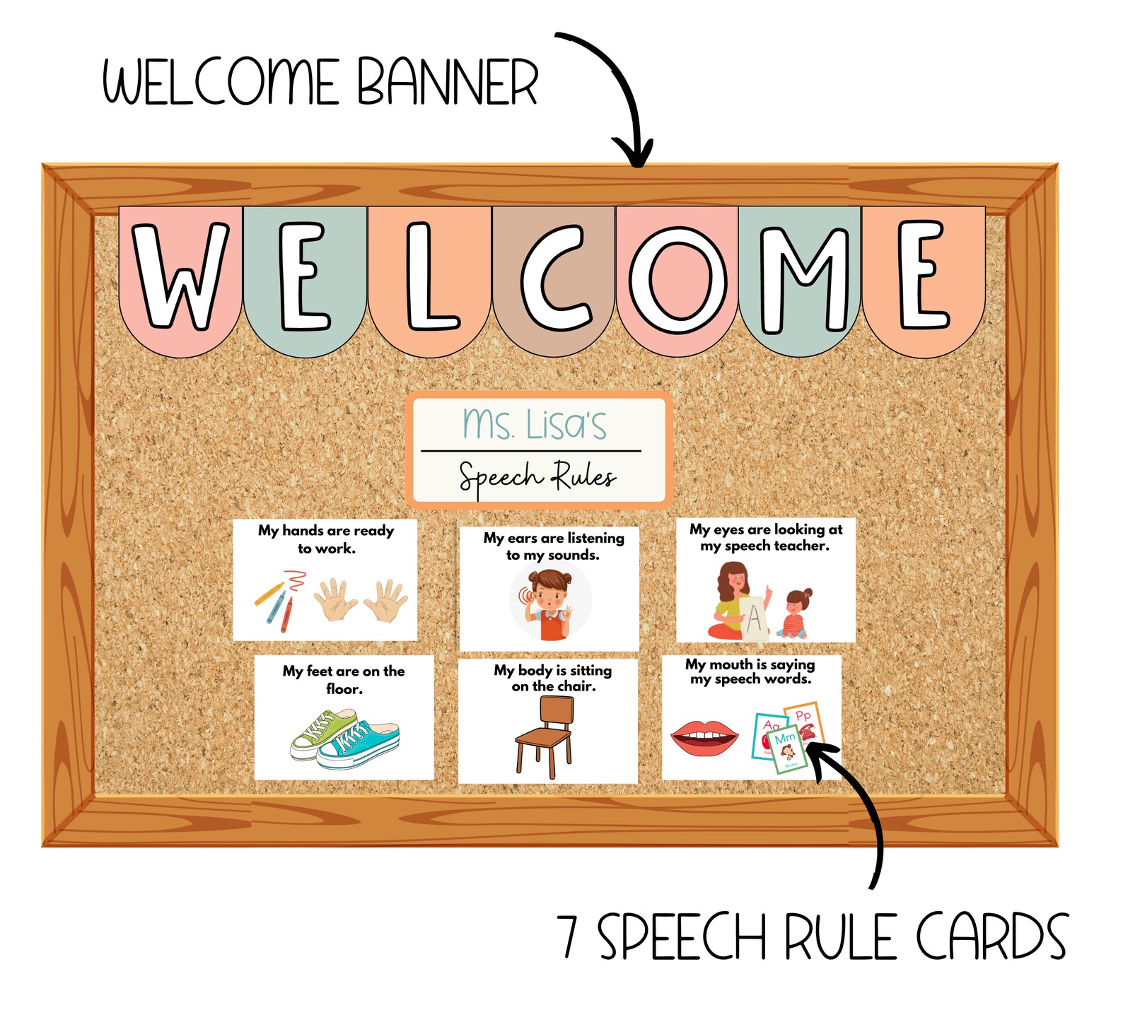 Pastel Rainbow Speech Therapy Classroom Decor Speech and - Etsy