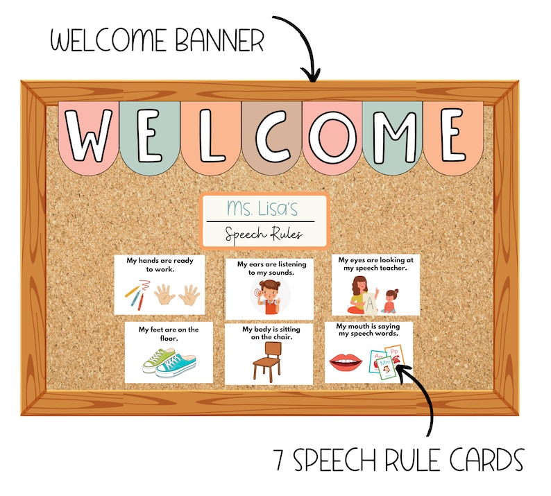 Pastel Rainbow Speech Therapy Classroom Decor, Speech and Language ...