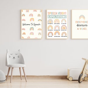 Pastel Rainbow Speech Poster Bundle, Speech and Language Poster Bundle ...
